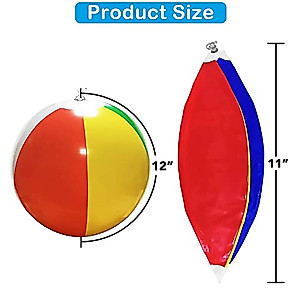 Cedtioaus Beach Ball, 12 Pcs Beach Balls Bulk, 12" Inflatable Beach Ball for Kids, Pool Party Decorations, Beach Toys for Summer Water Games
