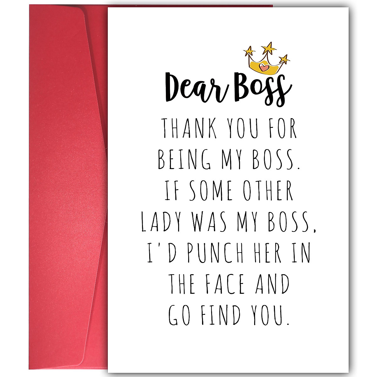 YIWANSIN Funny Boss’s Day Card for Boss Lady, Thank You Card for Her Woman, Humorous Boss Lady Card from Employee, Appreciations Card, Thank You for Being My Boss