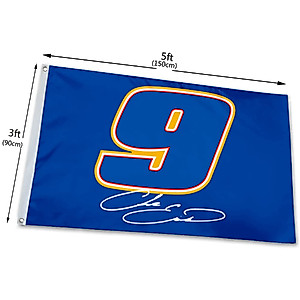 Bayyon Checkered Flag Chase Elliott #9 Flag Banner 3x5Feet for Car Fans with Brass Grommets