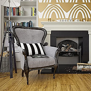 Outdoor Lumbar Pillow Covers 12x20 Set of 2 Black White Striped Farmhouse Lumbar Patio Pillow Cases Soft Microfiber Cushion Covers for Home Sofa Couch Seasonal Decoration