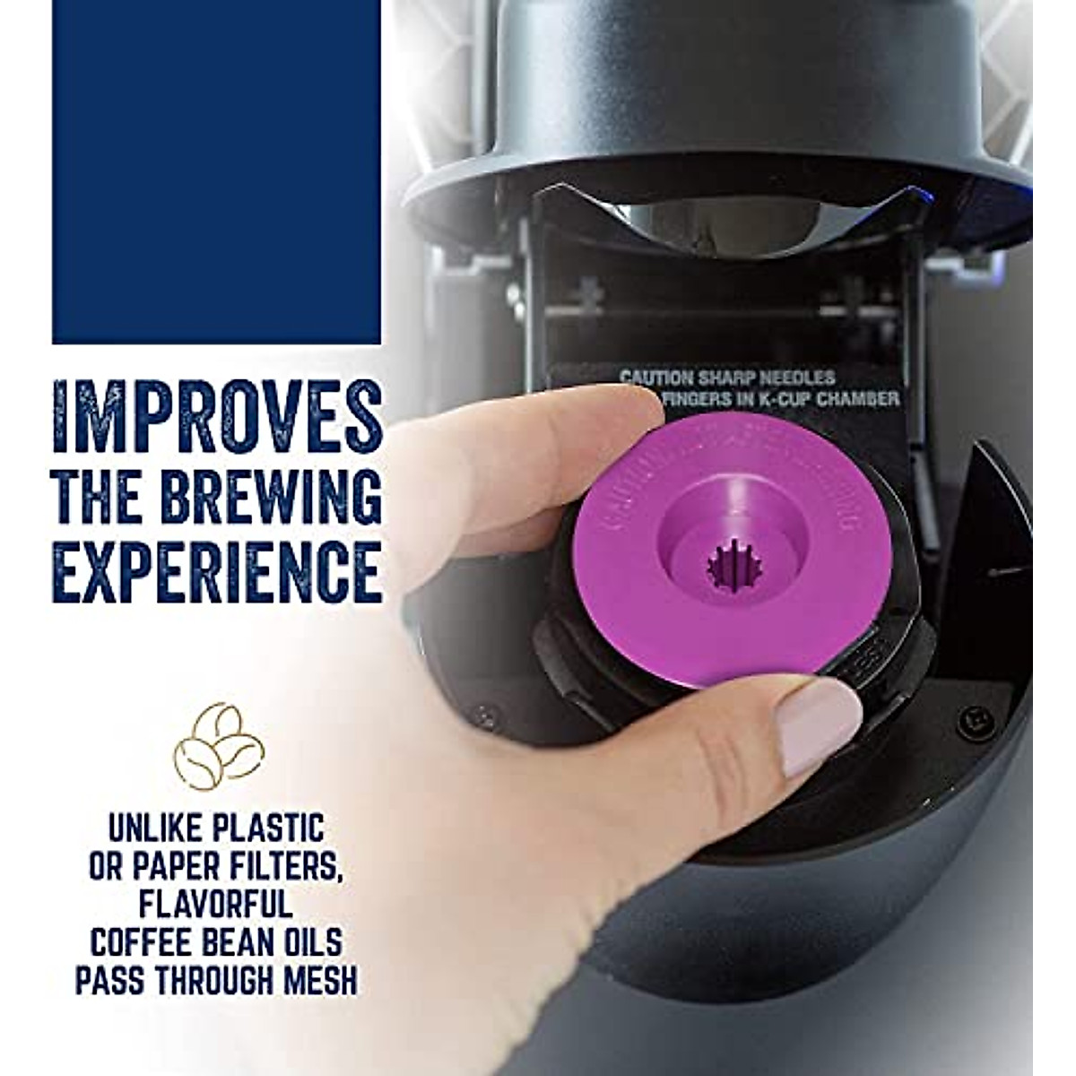 Reusable Cups Compatible with K Cups Keurig 2.0 & 1.0 Brewers Easy To Use Refillable Single Cup Coffee Filters - Eco Friendly Stainless Steel Mesh Filter - Check for Compatibility (4 Pack - Pink)