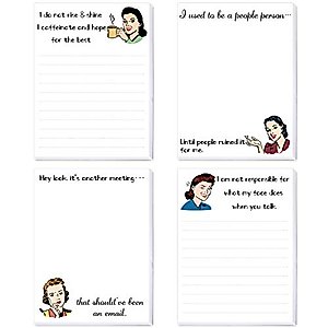 FANCY LAND Funny Novelty Memo Pads Funny Notepads for Office Gift for Coworkers 4 Pack