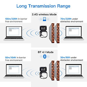 Eyoyo 2D Finger Ring Barcode Scanner, Mini Wearable 3-in-1 USB Wired & 2.4G Wireless & Bluetooth Scanner, Image 1D QR Bar Code Reader PDF417 Data Matrix Screen Scan for iPad, Smartphone, PC
