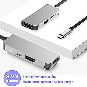 XUNMAIFHB Portable Docking Station,Type-c hub to hdmi Multi-Function Expansion Dock usb3.0 HD Converter USB-c hub with PD HDTV UHD Fast Transmission