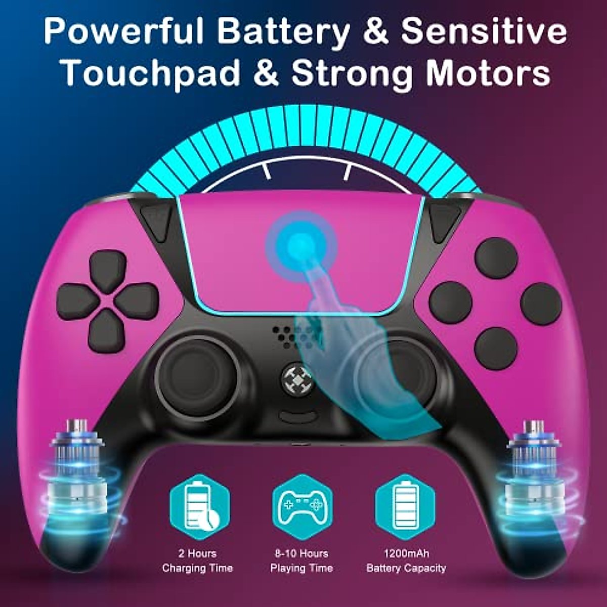 YU33 Ymir Scuf Wireless Controller Works with Modded PS4 Controller, Elite Control Remote Fits Playstation 4 Controller, Joystick/Controles de Pa4 with Mapping/Turbo/1200 mAh Battery, Rose Red/Pink