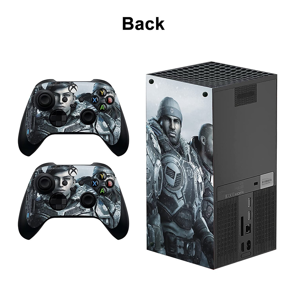 Skins Decals Compatible with Xbox Series X Console and Controller Durable Protective Vinyl Stickers Cover for Xbox Series X Set -Gray