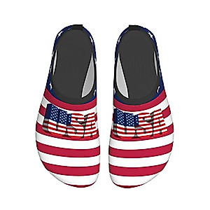 3D USA Flag Mens Woman Water Shoes Quick Dry Barefoot Shoe for Beach Surfing Swim Pool