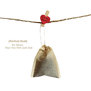 BSTEAN Tea Filter Bags Disposable Tea Infuser Drawstring Loose Leaf Tea with 100% Natural Unbleached Paper and Free Clip (100 PCS)