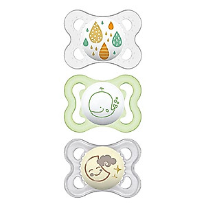 MAM Variety Pack Baby Pacifier, Includes 3 Types of Pacifiers, Nipple Shape Helps Promote Healthy Oral Development,0-6 Months, Unisex, 3 Count (Pack of 1)