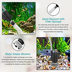 FinTech Aquarium Gravel Cleaner - Quickly and Easily Clean Your Aquarium - Aquarium Vacuum Gravel Cleaner - Ensure Your Fish Live in a Healthy and Clean Environment - Fish Tank Vacuum Gravel Cleaner