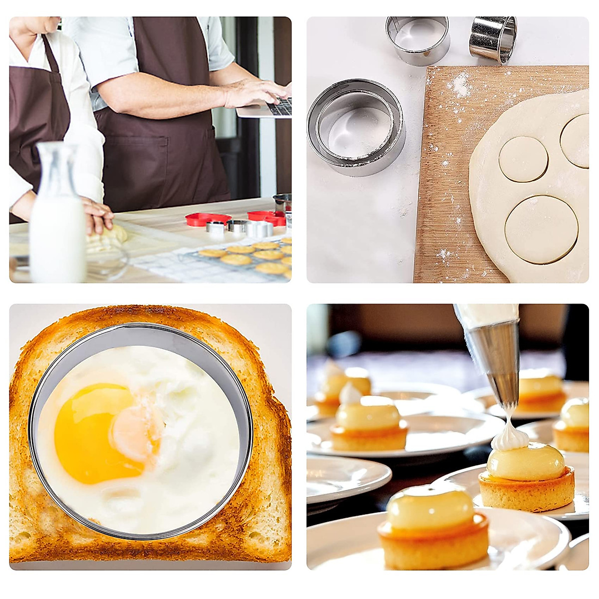 20 Pcs MINI Geometric Metal Cookie Cutters Set Fun Stainless Steel Biscuit Molds (Rectangular, Oval, Round, Square, Triangle) for Kitchen, Baking&Decorative Food, Kids, Christmas Holiday Party