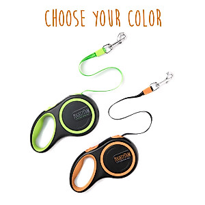 Mighty Paw Retractable Dog Leash - Enhanced Durability with Stainless Steel Coil - Reflective Stitching - One-Touch Lock - Secure Grip Leash - Long Dog Leash - Extend Leash - (Lite, Grey) - Grip Leash