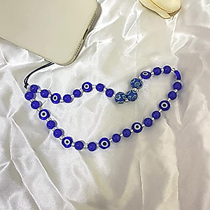 Beaded Phone Charm, Face Phone Lanyard Wrist Strap Gemstone Handmade Phone Chain Strap Keychain for Women Girls