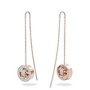Swarovski Hollow Drop Earrings, Long, White, Rose-gold tone Finish