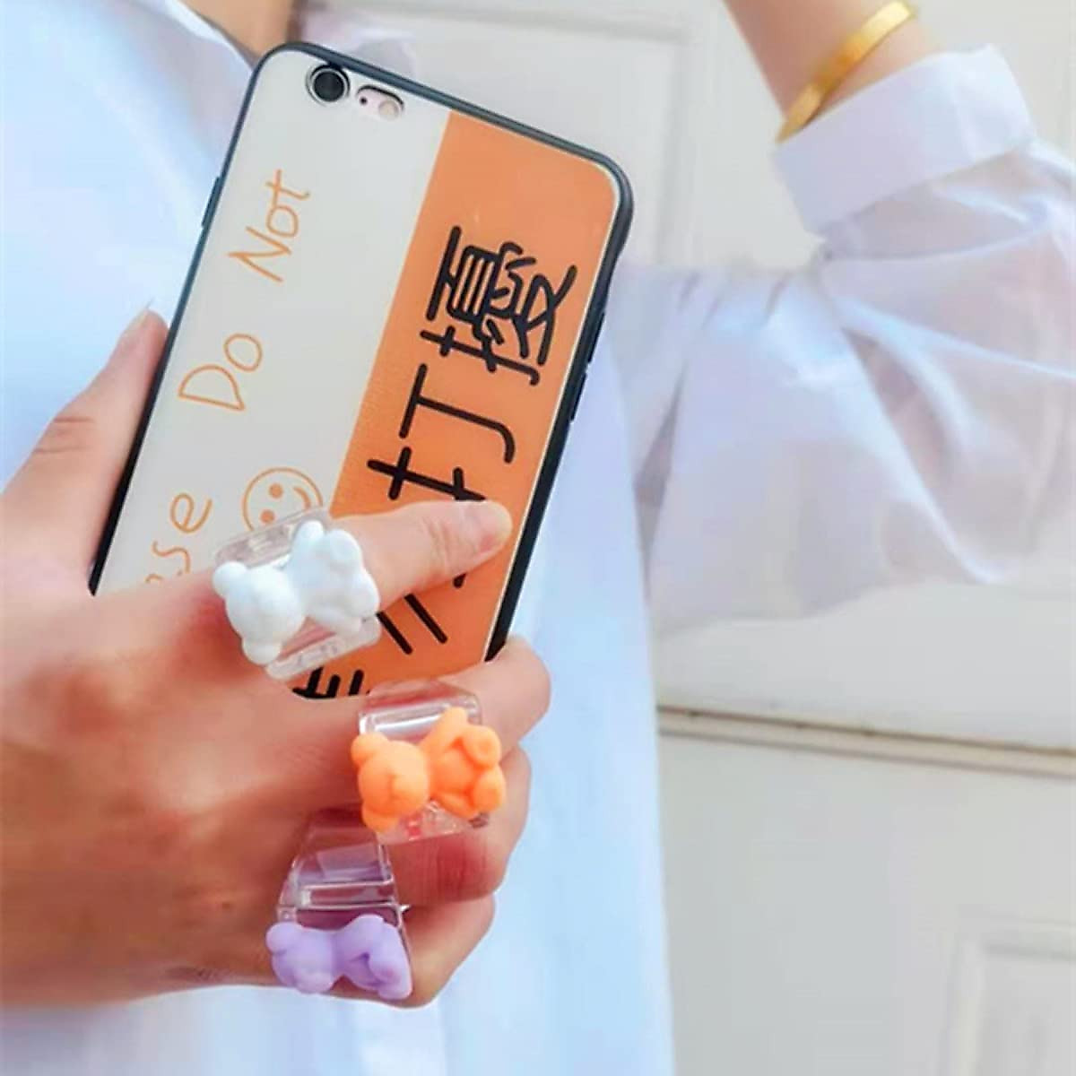 2/6Pcs Cute Candy Color Resin Tiny Gummy Bear Ring Sweet Resin Acrylic Heart Ring Set for Women Party Birthday Jewelry Gifts (E 8Pcs)