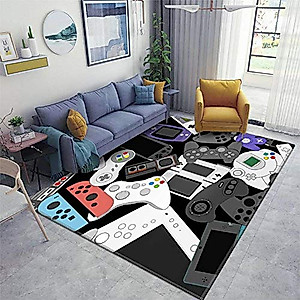 Gamer Controller Area Rugs Non-Slip Floor Mat Doormats Home Runner Rug Carpet for Bedroom Indoor Outdoor Play Mat Nursery Throw Rugs Yoga Mat