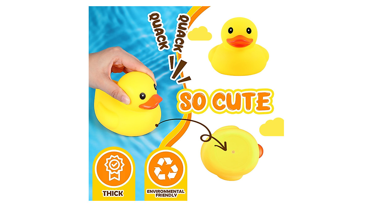Deekin 40 Pcs Large Yellow Rubber Ducks for Bathing Fun