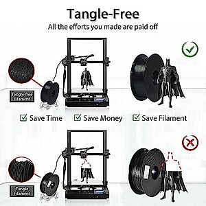 PLA Filament 1.75mm, 3D Printer Filament 1KG Spool (2.2lbs), Dimensional Accuracy +/- 0.03mm, 3D Printing Filament Fit Most FDM Printer (PLA Black 1kg)