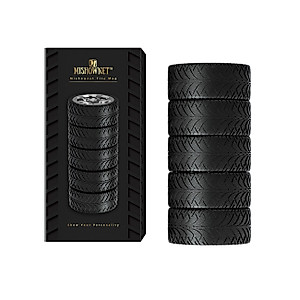 MISHOWNET Tyre Tire Coffee Tea Mug Stainless Steel Interior Durable Cup Personalized Attractive Mug Gift for Car Lover 320ml 11oz Black MCCM01B