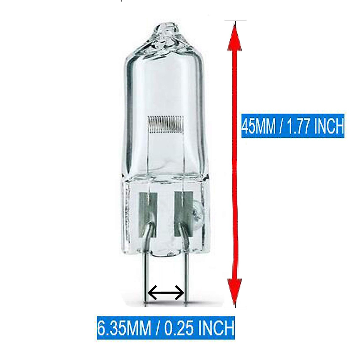 （Pack of 5）- FCS 150W/T4/24V/CL/G6.35 150-watt 24-Volt Bi-Pin Based Stage and Studio T4 Bulb Light Lamp Halogen, Clear/for Projector Stage Slide & Movie Projection