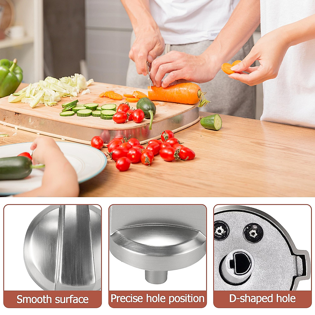 Funmit 5 Pack WB03X25796 Heavy Duty Burner Knob Exact Compatible with General Electric(GE) Stove Range Replaces AP5986232 WB03T10326 PS11721433 B071RXPPGF 4362262 Cooktop, Silver