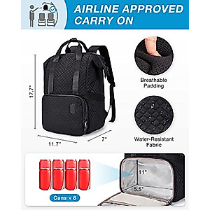 BAGSMART Laptop Backpack 15.6 Inch Travel Backpack for Women, Lunch Backpack Work Backpack Business Computer Back Pack(Black)