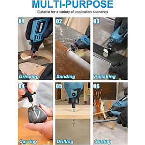 160W Rotary Tool Kit, Corded Multi-Tool with Flexible Shaft, 82 Accessories, 7 Variable Speeds 35000RPM Max for Sanding, Polishing, Drilling,Carving, Engraving, Cutting, DIY Crafts