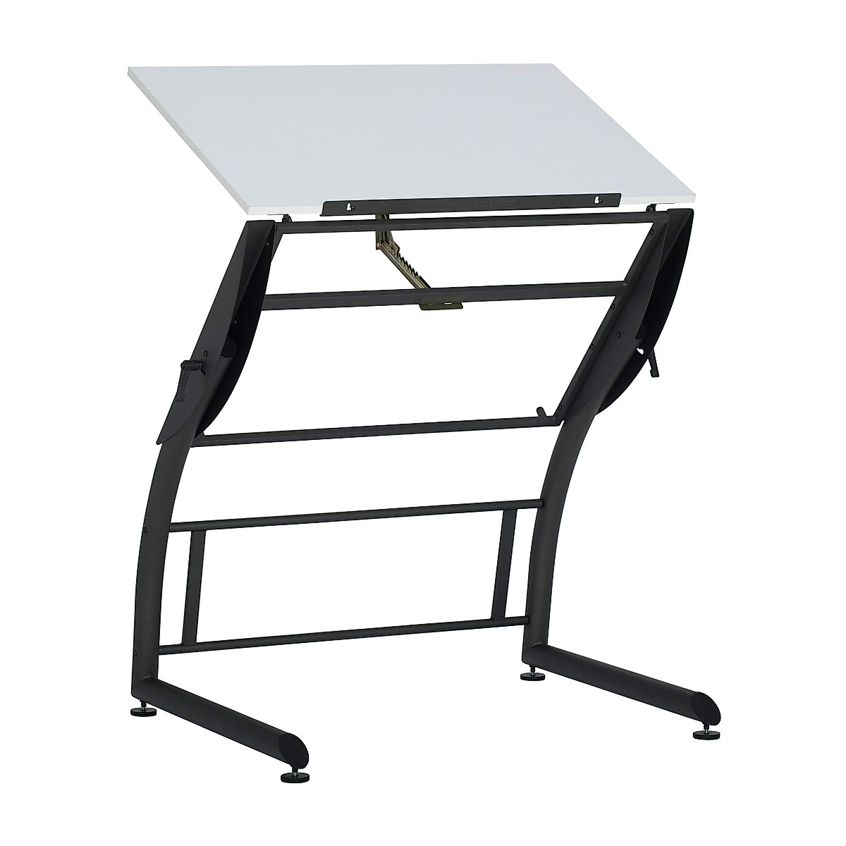 SD STUDIO DESIGNS Triflex Drawing Table, Sit to Stand Up Adjustable Office Home Computer Desk, 35.25" W X 23.5" D, Charcoal Black/White
