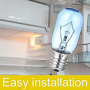 LaWana T8 297048600 241552802 Refrigerator Light Bulb, 40W Replacement Bulb Compatible with Whirlpool, KitchenAid, Electrolux, Kenmore and Frigidaire, Kitchen Appliance(2 Pack)