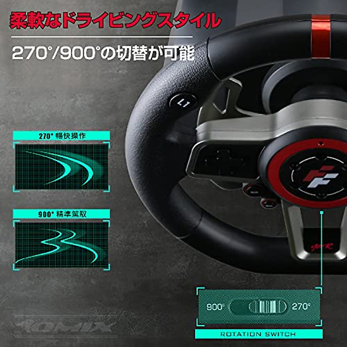Flashfire Suzuka 900R racing wheel set with Clutch pedals and H-shifter for PC, PS3, PS4, Xbox 360, XBOX ONE and Nintendo Switch