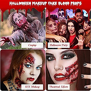 Fake Blood Vampire Halloween Makeup, Washable Bloody Mary Fake Blood Spray for Clothes Face Body Paint Realistic Halloween Blood for Zombie Vampire Monster Makeup Cosplay, Realistic Blood Splatter 1oz