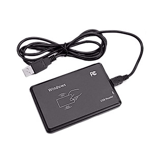 HiLetgo 125Khz EM4100 USB RFID ID Card Reader Swipe Card Reader Plug and Play with Cable First 10 Digit (Only Read 125kHz ID Card, See Product Pictures)