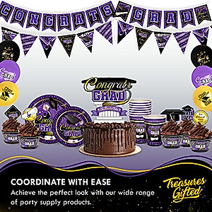 Treasures Gifted Purple Graduation Banner 2023 - Graduation Party Supplies - Graduation Decorations Class of 2023 - Graduation Party Supplies - Congratulations Banner Purple - Congrats Grad Banner