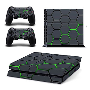 FOTTCZ Vinyl Skin for PS4 Console & Controllers Only, Sticker Decorate and Protect Equipment Surface, Gray Nest