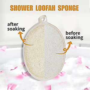 Natural Loofah Sponge Exfoliating Body Scrubber for Shower,Zenidoo Bath Shower Loofa Sponge for Women and Men,Made with Eco-Friendly and Biodegradable Luffa Pads,Large Size(2 Pack)
