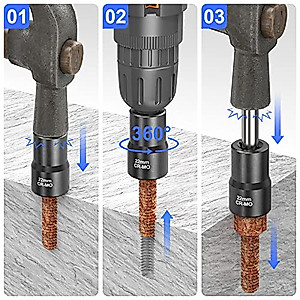 BSUXMAFG 5PCS Lug Nut Remover, 1/2-Inch Drive Bolt Nut Extractor Set, Easy Out Bolt Extractor Set for Damaged, Frozen, Studs, Rusted, Rounded-Off Bolts & Nuts Screws