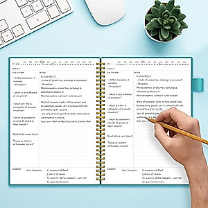 Regolden-Book Cornell Note Notebook, Study Note Taking System, Classic and Simple Design, Ldeal for Easy Learning and Record Keeping (Teal)