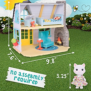 Honey Bee Acres 11" Tall Sunflower Cottage Doll Playset, 17 Pieces,White