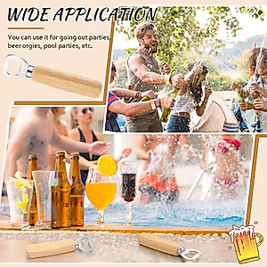 Lounsweer 30 Pcs Wood Wine Bottle Opener Stainless Steel Bottle Opener Wood Handheld Heavy Duty Bartender Bottle Openers Cider Engraved Gift Set for Kitchen Wedding Party Bar Home Restaurant