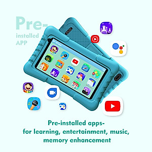 TOSCiDO 7 inch Kids Tablet, Tablet for Kids, Android 11 go,2GB RAM 32GB ROM, Quad Core Processor, IPS HD Display, Parental Control, WiFi, Dual Cameras with Kids Tablet Case - Blue