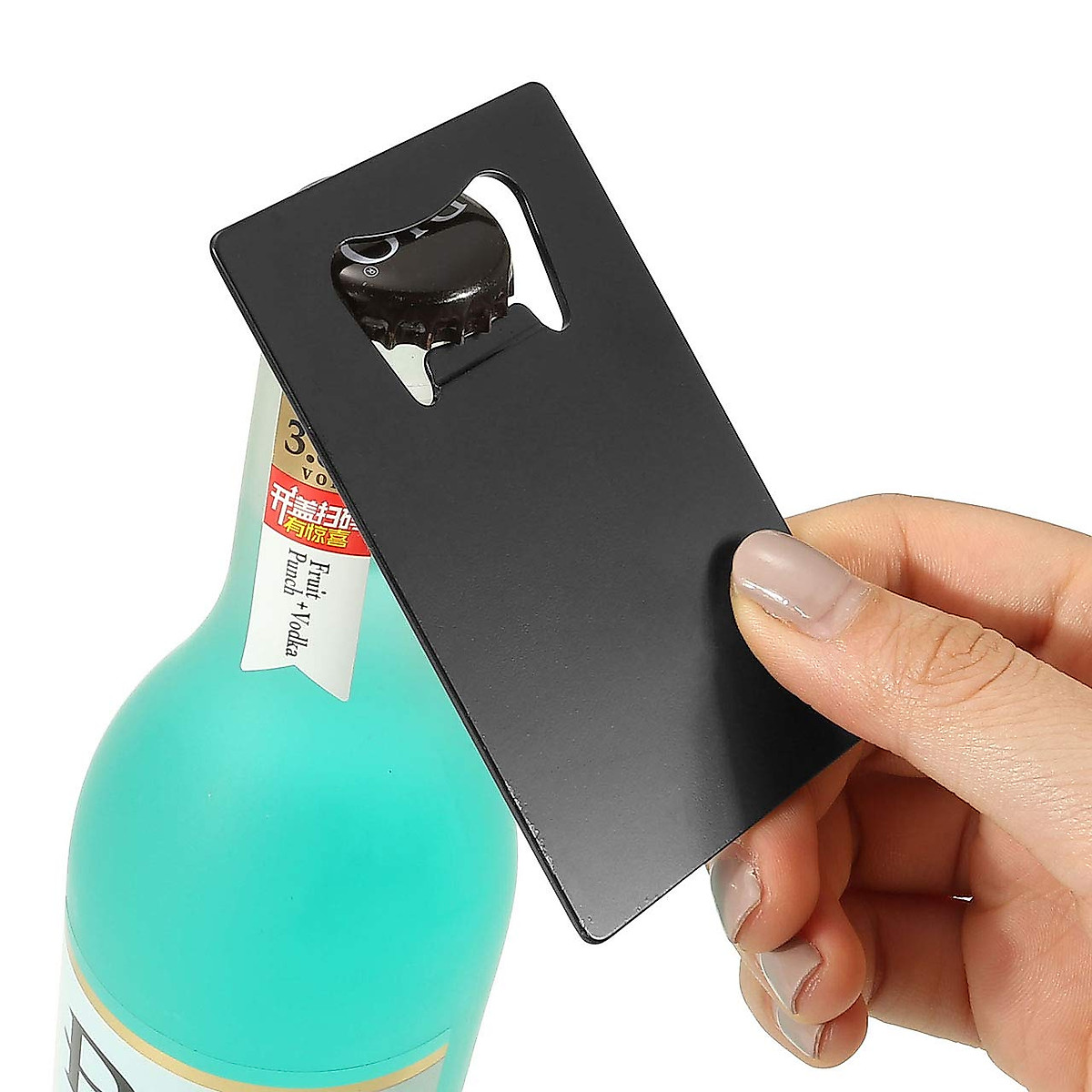 Yerwal Wallet Bottle Opener, Cool & Funny Card Size Party Wedding Favors Beer Bottle Opener for Guest,Stainless Steel (2pcs-Black and Silver)