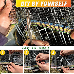 KAAOGITY 55% Sunblock Shade Cloth Cover Mesh UV Resistant Net for Garden Flower Plant Greenhouse, Black (6.5 x 10 FT)