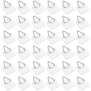 Invisible Adhesive Plate Hanger Set, 50Pieces Adhesive Hang Tabs Plate Hangers Vertical Plate Holders for The Wall Small