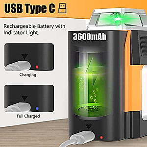 OMMO Laser Level, 12 Lines Green Laser Level Self Leveling Tool, 150ft Mini Laser Level Beam Tool with Two 360° Vertical and One 360° Horizontal Lines, Magnetic Stand and USB Cable Included