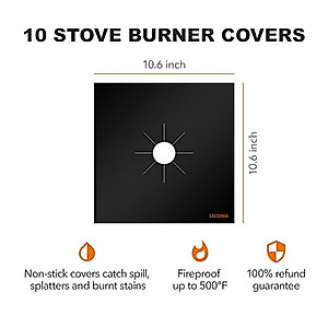 Stove Burner Covers - Gas Stove Protector, Stove top Range Protectors, Set Top Burner Covers Black, Non Stick Reusable, Stove Cover, Easy to Clean, Double Thickness