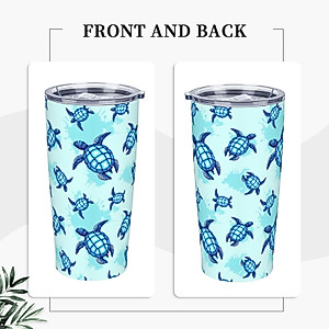 JASROTAO Sea Turtle Tumbler,Turtle 20oz Stainless Steel Insulated Travel Tumbler,Travel Coffee Mug with Lid and Straw Water Bottle Drink Tumbler Cups Gifts for Women Men Lovers