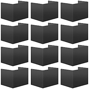 24 Pcs Plastic Privacy Folders for Students Classroom Partitions Divider Shield Desk Privacy Study Carrel Panel Testing Boards, 45.35 x 13.5'' (Black)