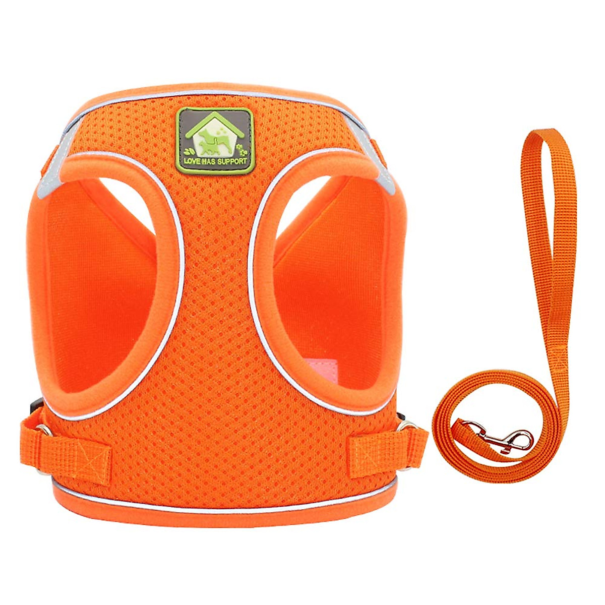 FEimaX Dog Harness and Leash Set, No Pull Breathable Soft Mesh Puppy Vest Harness Reflective Adjustable Pet Harnesses for Small Medium Dogs and Cats - Outdoor Easy Control for Walking