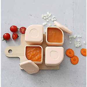 Miniware Silipods - Silicone Snack Containers For Kids - Dishwasher & Fridge Safe Silicone Food Storage Snack Containers for Toddlers - Food Grade Silicone Baby Food Containers (Peach 2 Pack 4 oz.)