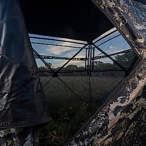 VEIL CAMO VC300 3-Person Hub Blind Tru-View – Ground Blind for Deer Hunting, 270-Degree View, Water Resistant, Durable 5-Hub Design, Backpack Carry Bag, Silent Slide Window Panels